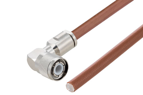HN Male Right Angle to Straight Cut Lead Cable Using RG393 Coax