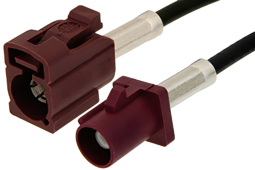 Bordeaux FAKRA Plug to FAKRA Jack Cable Using PE-C100-LSZH Coax