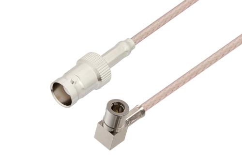 75 Ohm Mini SMB Plug Right Angle to 75 Ohm BNC Female Cable Using 75 Ohm RG179 Coax