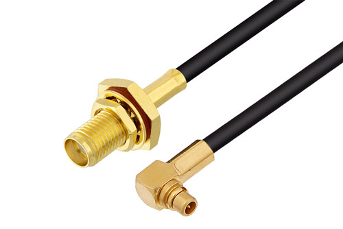 SMA Female Bulkhead to MMCX Plug Right Angle Low Loss Cable Using LMR ...