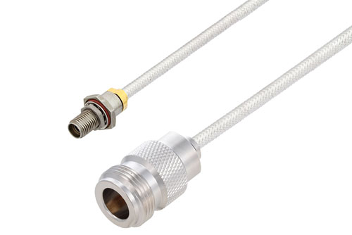 3.5mm Female Bulkhead to N Female Cable Using PE-SR402FL Coax