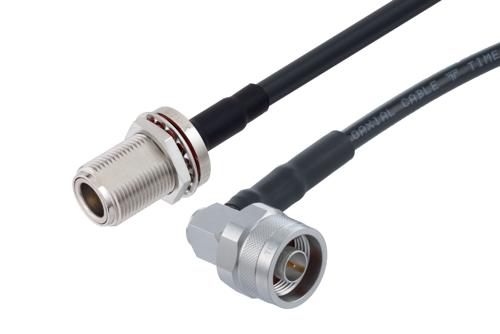 Fire Rated N Male Right Angle to N Female Bulkhead Low Loss Cable 24 ...