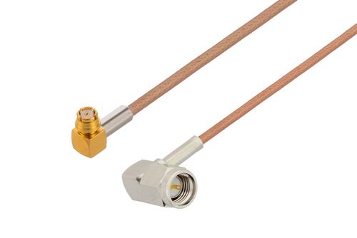 SMA Male Right Angle to SMP Female Right Angle Cable 6 Inch Length Using RG178 Coax