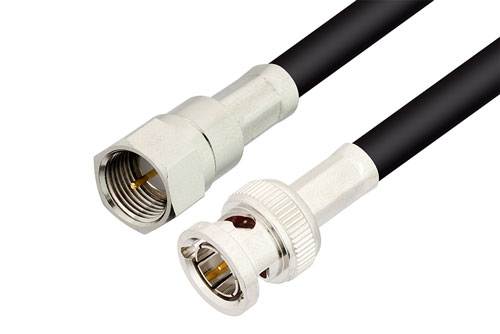 75 Ohm BNC Male to 75 Ohm F Male Cable Using 75 Ohm RG59 Coax , LF Solder