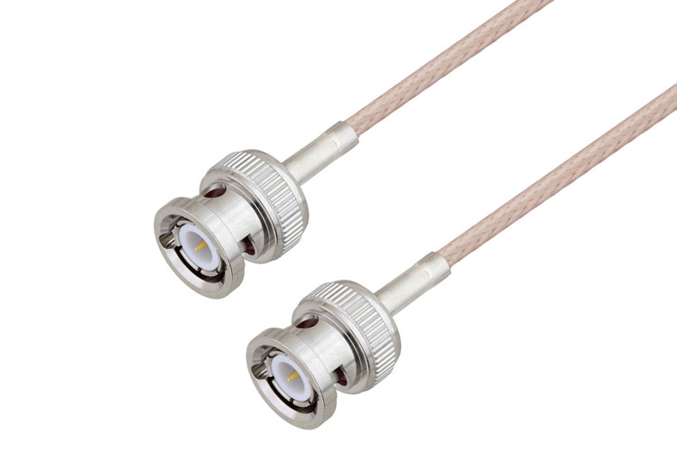 BNC Male to BNC Male Cable 48 Inch Length Using RG316-DS Coax , LF Solder