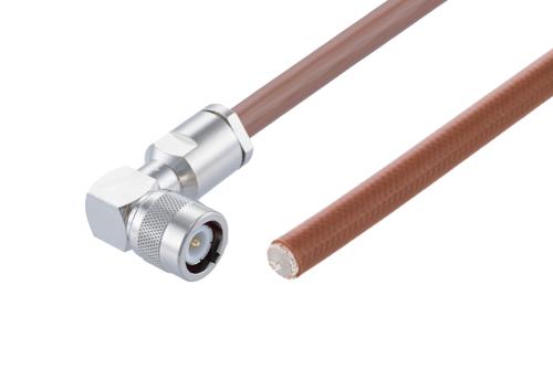 C Male Right Angle to Straight Cut Lead Cable Using RG393 Coax