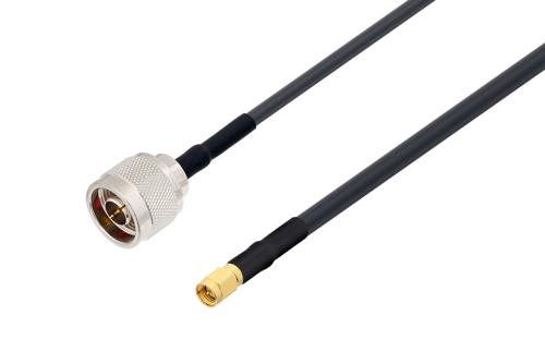 N Male to SMA Male Low Loss Cable Using LMR-240-DB Coax with HeatShrink
