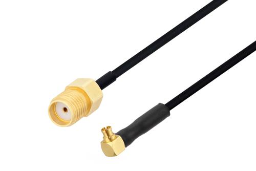 SMA Female to Mini SMP Female Right Angle Cable Using PE-SR405FLJ Coax