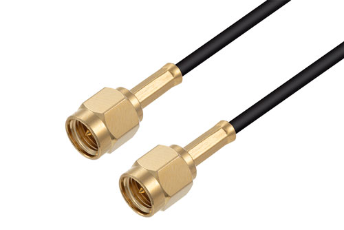 SMA Male to SMA Male Low Loss Cable Using PE-C100-LSZH Coax , LF Solder