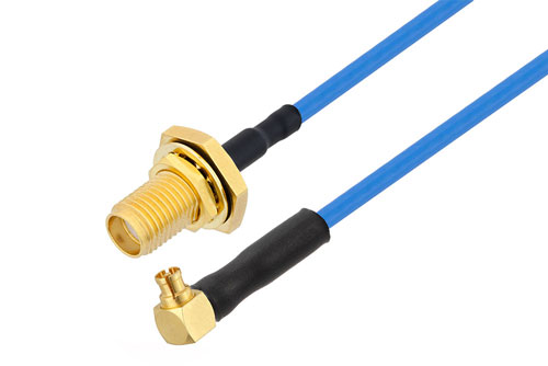 Mini SMP Female Right Angle to SMA Female Bulkhead Cable 12 Inch Length ...