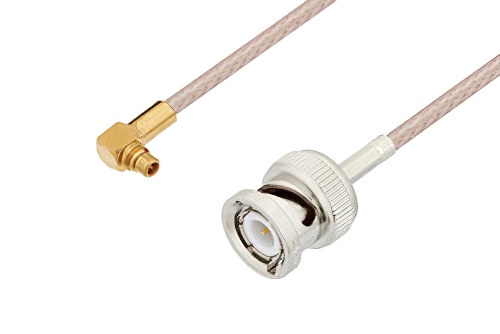 MMCX Plug Right Angle to BNC Male Cable Using RG316 Coax