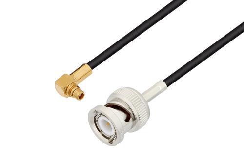 MMCX Plug Right Angle to BNC Male Cable Using RG174 Coax
