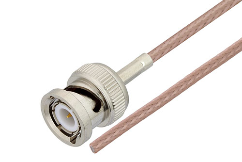 BNC Male to Straight Cut Lead Cable Using RG316 Coax , LF Solder