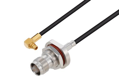 TNC Female Bulkhead to MMCX Plug Right Angle Cable Using RG174 Coax