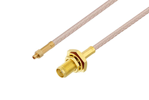 MMCX Plug to SMA Female Bulkhead Cable 12 Inch Length Using RG316 Coax