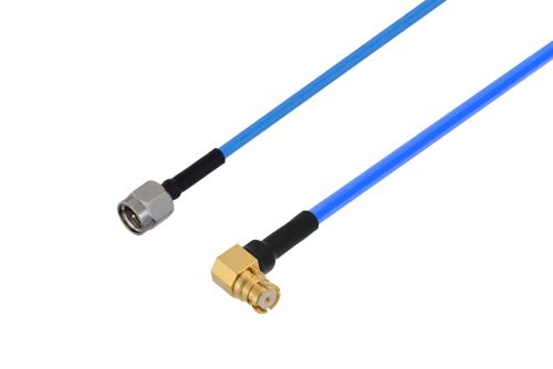 SMA Male to SMP Female Right Angle Cable 6 Inch Length Using PE-P086 Coax