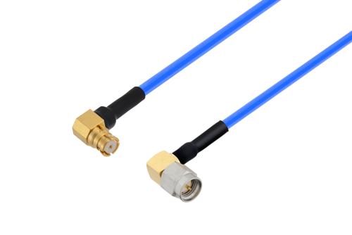 SMP Female Right Angle to SMA Male Right Angle Cable 36 Inch Length Using PE-P086 Coax