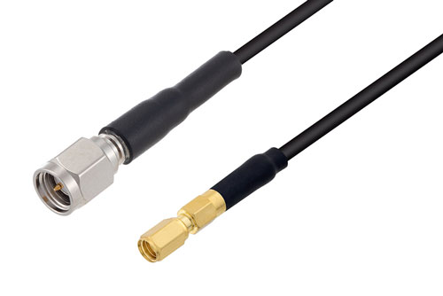 SMA Male to SSMC Plug Low Loss Cable Using LMR-100 Coax with HeatShrink