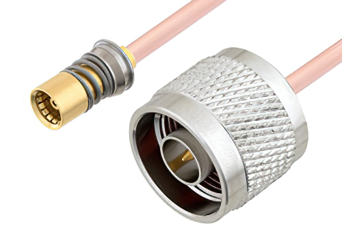 Snap-On BMA Jack to N Male Cable Using RG405 Coax