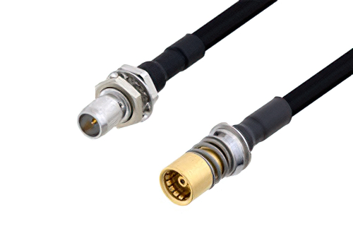 Slide-On BMA Plug Bulkhead to Snap-On BMA Jack Cable Using PE-SR402FLJ Coax