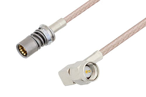 Snap-On BMA Jack to SMA Male Right Angle Cable Using RG316 Coax
