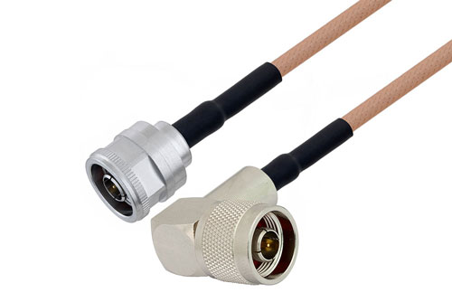 N Male to N Male Right Angle Cable 12 Inch Length Using RG400 Coax with ...