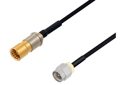 Snap-On BMA Jack to SMA Male Cable 24 Inch Length Using PE-SR405FLJ Coax