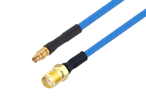 Mini SMP Female to SMA Female Cable Using PE-P086 Coax