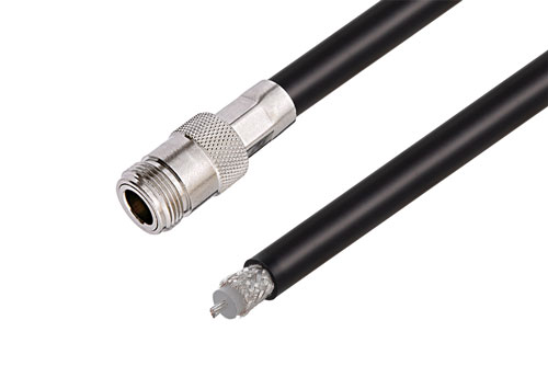 N Female to Trimmed Lead Cable Using RG214 Coax