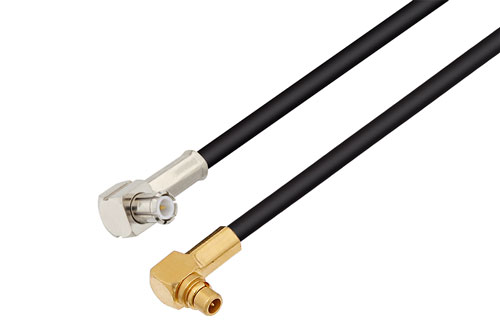 MCX Plug Right Angle to MMCX Plug Right Angle Low Loss Cable Using LMR-100 Coax
