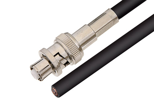 SHV Plug to Straight Cut Lead Cable Using 93 Ohm RG62 Coax