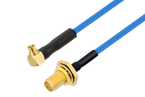 Mini SMP Female Right Angle to SMA Female Bulkhead Cable 12 Inch Length ...