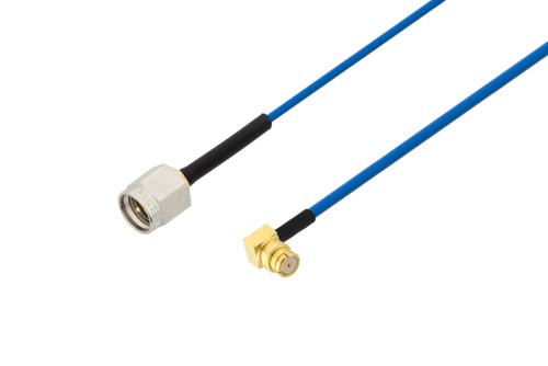 SMA Male to SMP Female Right Angle Cable Using PE-P047 Coax