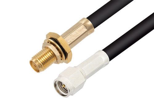 SMA Male to SMA Female Bulkhead Cable 200 CM Length Using RG58 Coax