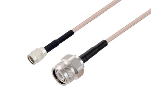 Reverse Polarity SMA Plug to TNC Male Cable Using RG316 Coax, LF Solder