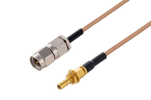 SMA Male to SSMB Jack Bulkhead Cable Using RG178 Coax