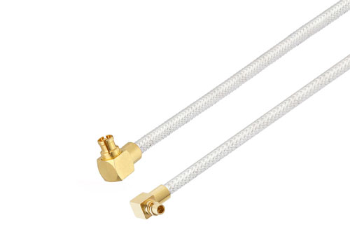 Mini SMP Female Right Angle to MMCX Plug Right Angle Cable 6 Inch Length Using PE-SR405FL Coax ...