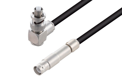 SHV Plug Right Angle to SHV Jack Cable Using 75 Ohm RG59 Coax