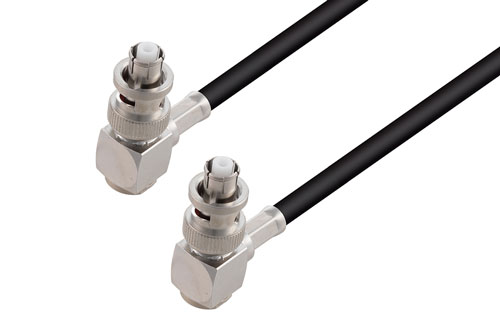 SHV Plug Right Angle to SHV Plug Right Angle Cable Using 75 Ohm RG59 Coax