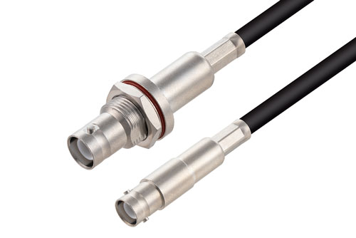 SHV Jack to SHV Jack Bulkhead Cable 12 Inch Length Using 75 Ohm RG59 Coax