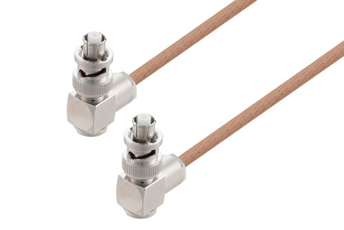 SHV Plug Right Angle to SHV Plug Right Angle Cable Using RG400 Coax