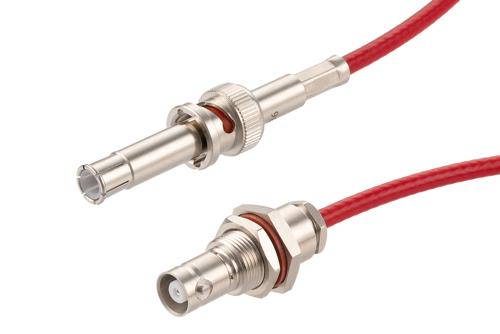 10KV Male to MHV Female Bulkhead Cable 60 Inch Length Using RG303HV Coax