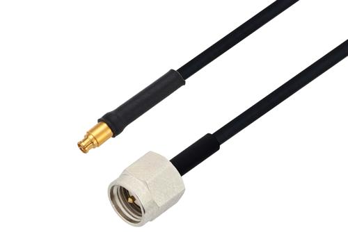 Mini SMP Female to SMA Male Cable Using PE-SR405FLJ Coax with HeatShrink