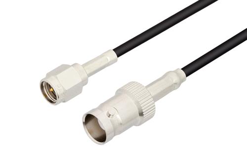 SMA Male to BNC Female Low Loss Cable Using LMR-100 Coax, LF Solder