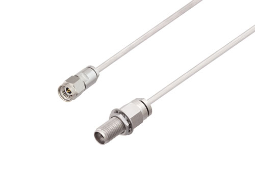 2.92mm Male to 2.92mm Female Bulkhead Cable Using PE-SR405AL Coax