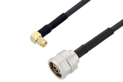 SMA Male Right Angle to N Male Low Loss Cable 36 Inch Length Using LMR ...