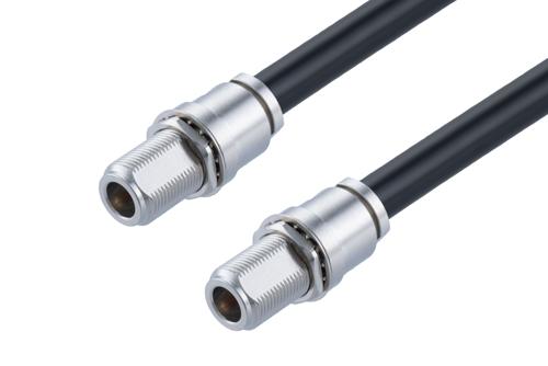 N Female Bulkhead to N Female Bulkhead Cable Using RG214 Coax