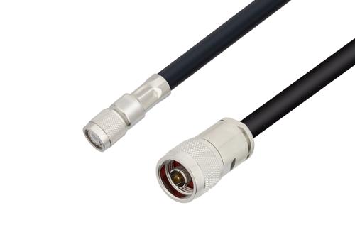 TNC Male to N Male Low Loss Cable 12 Inch Length Using LMR-400-UF Coax