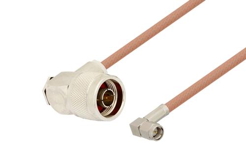 SMA Male Right Angle to N Male Right Angle Cable Using RG400 Coax