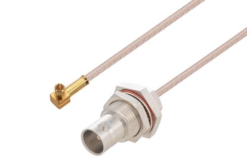 75 Ohm Push-On MCX Plug Right Angle to 75 Ohm BNC Female Bulkhead Cable ...